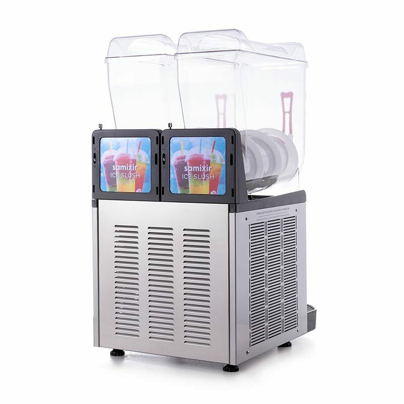 Samixir Twin Ice Slush Granita ve Soğuk Meyve Suyu Dispenseri, 12+12 L, Inox, SLUSH24.I En Uygun ...